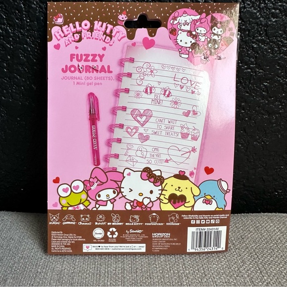Sanrio | Other | Fuzzy Hello Kitty Journal | Poshmark